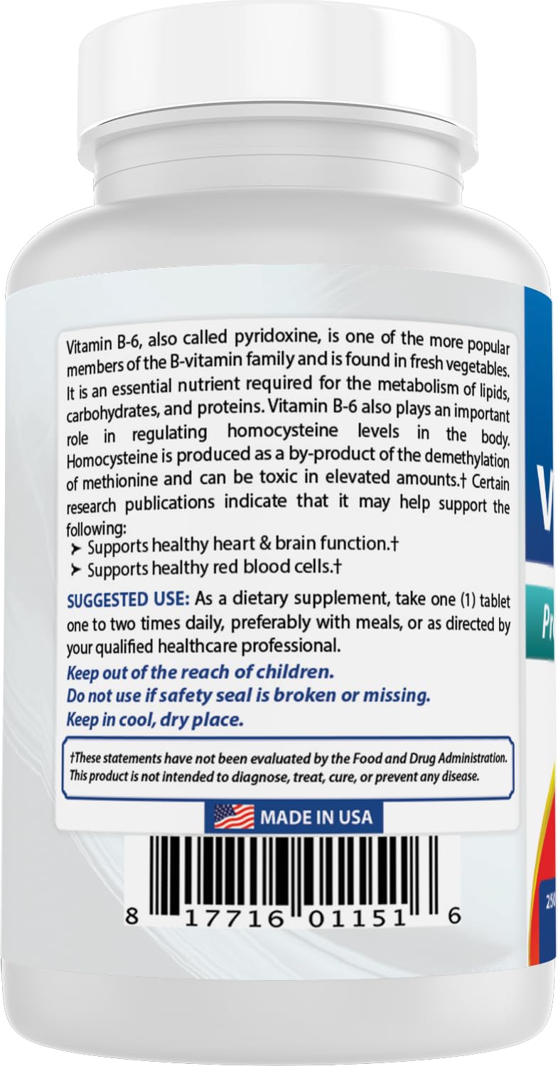 Vitamin B6 tablets for overall health