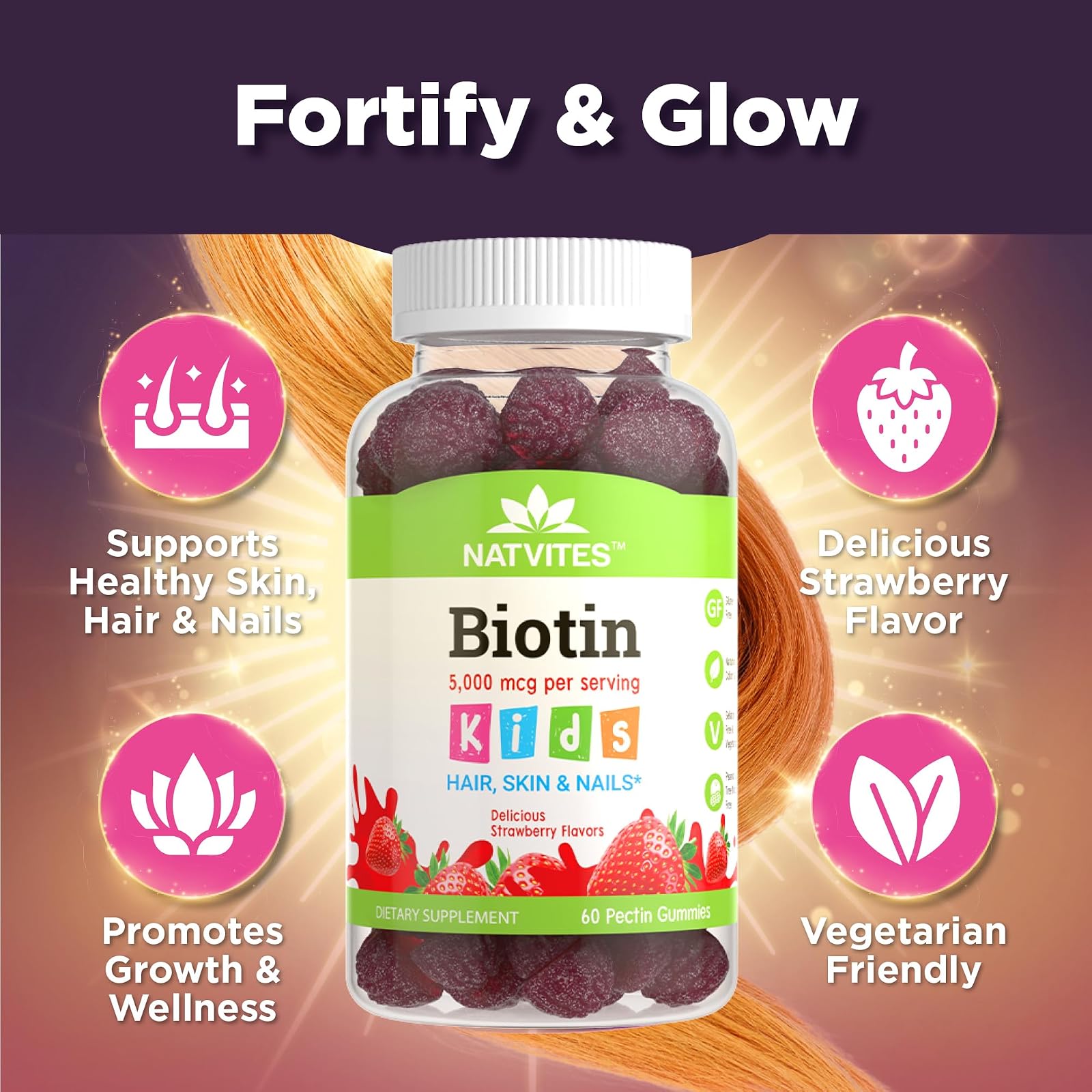 Vitamin B7 gummies for strong nails
