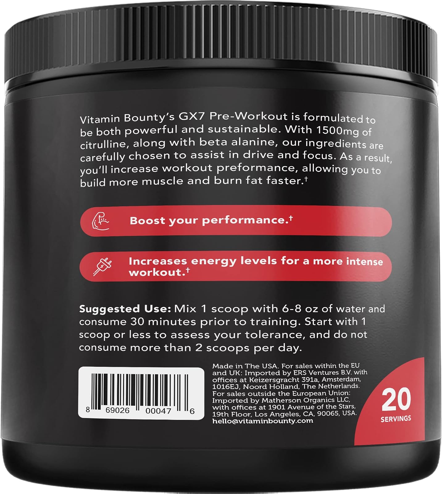 Vitamin Bounty pre-workout for energy