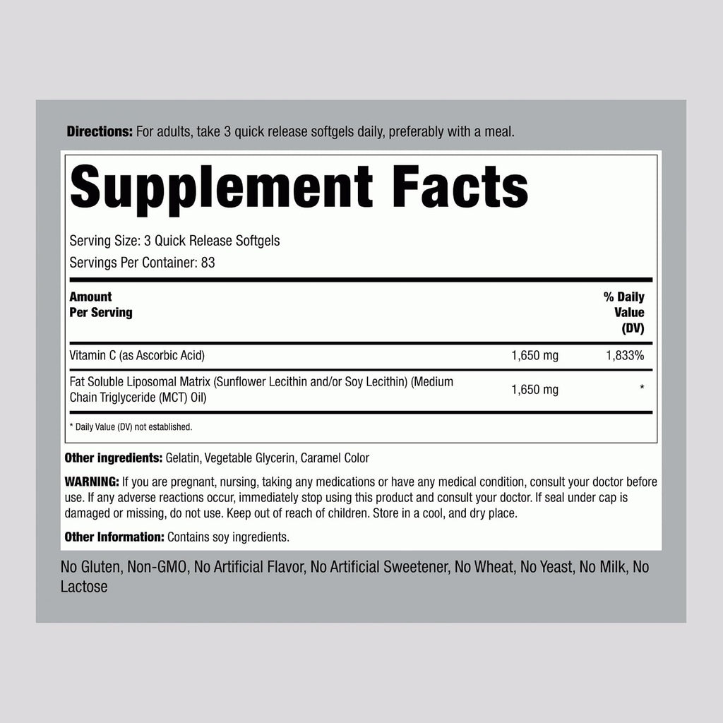 vitamin c 1650 mg softgel capsules