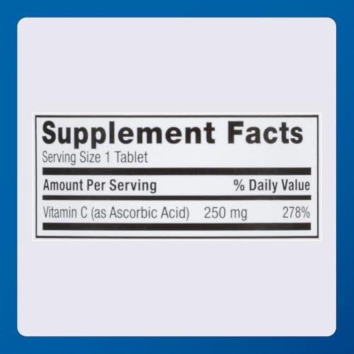 Vitamin C 250 mg for energy boost