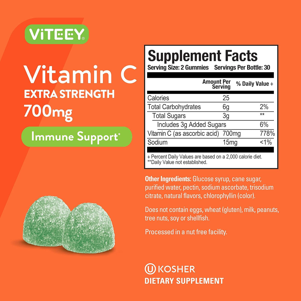 Vitamin C 700mg gummies for daily health