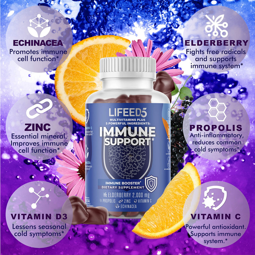 vitamin C and D elderberry gummies
