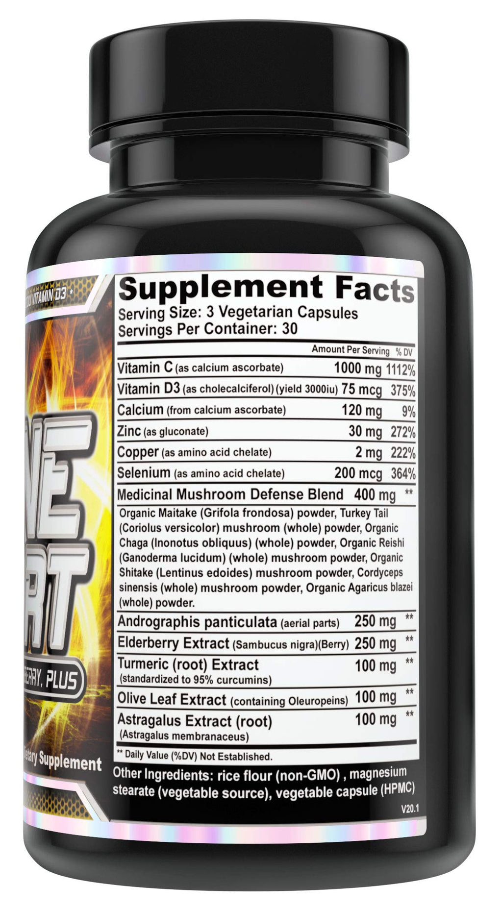 vitamin C and elderberry capsules