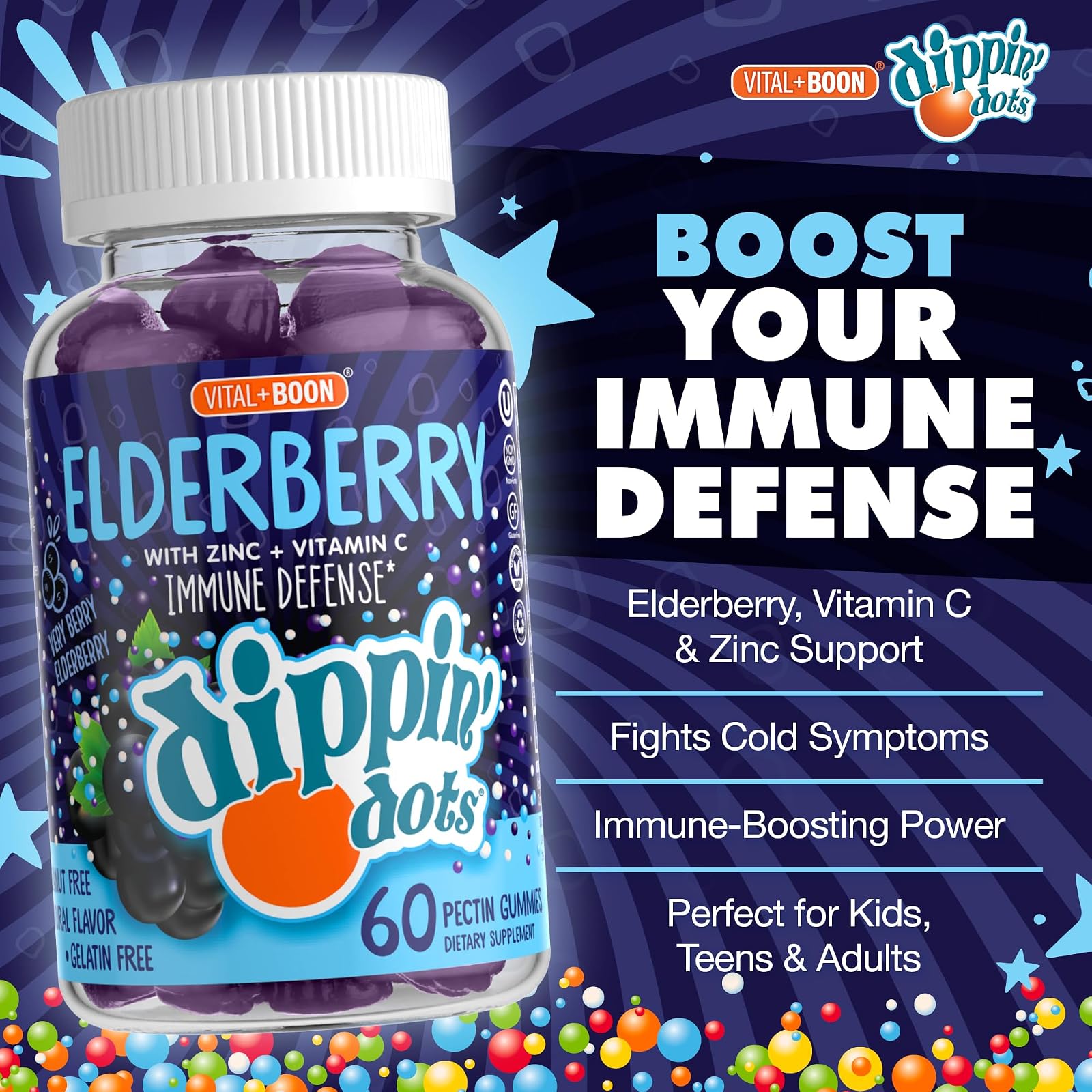 Vitamin C and zinc elderberry gummies