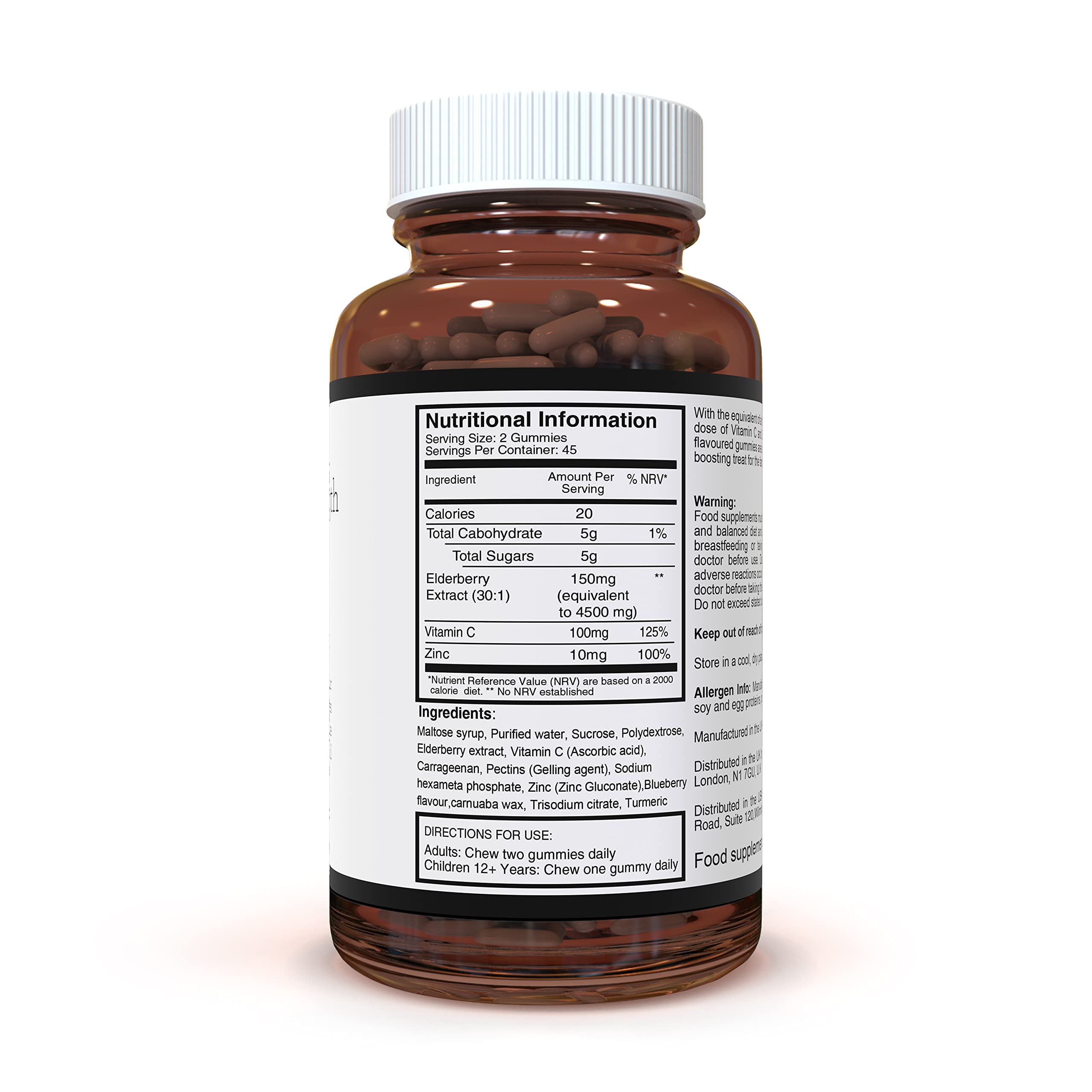 vitamin C and zinc elderberry support