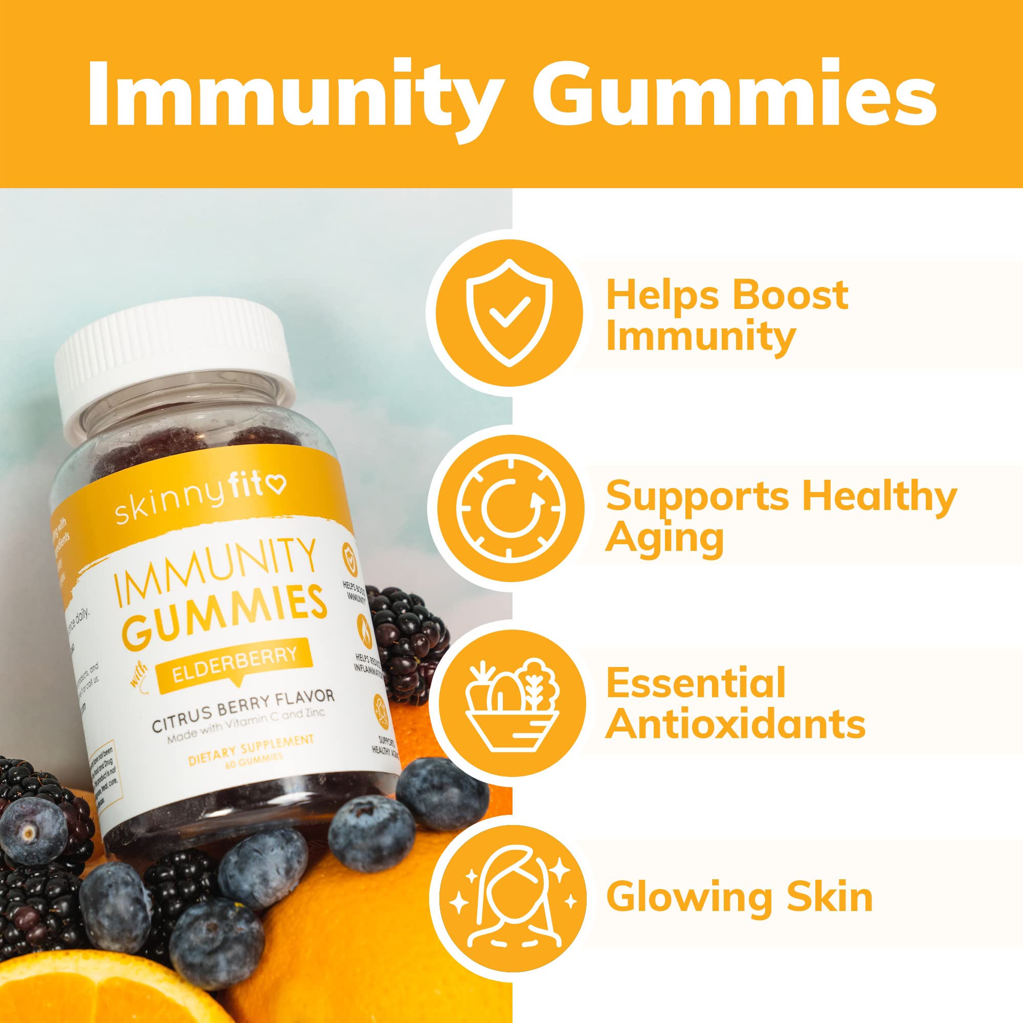 Vitamin C and zinc immune support gummies