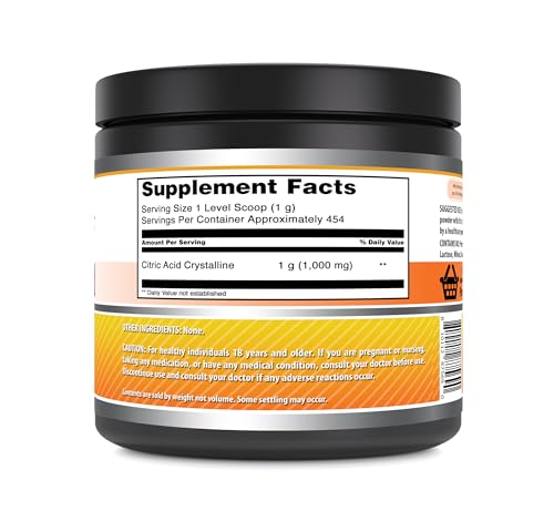 Vitamin C boost with citric acid powder