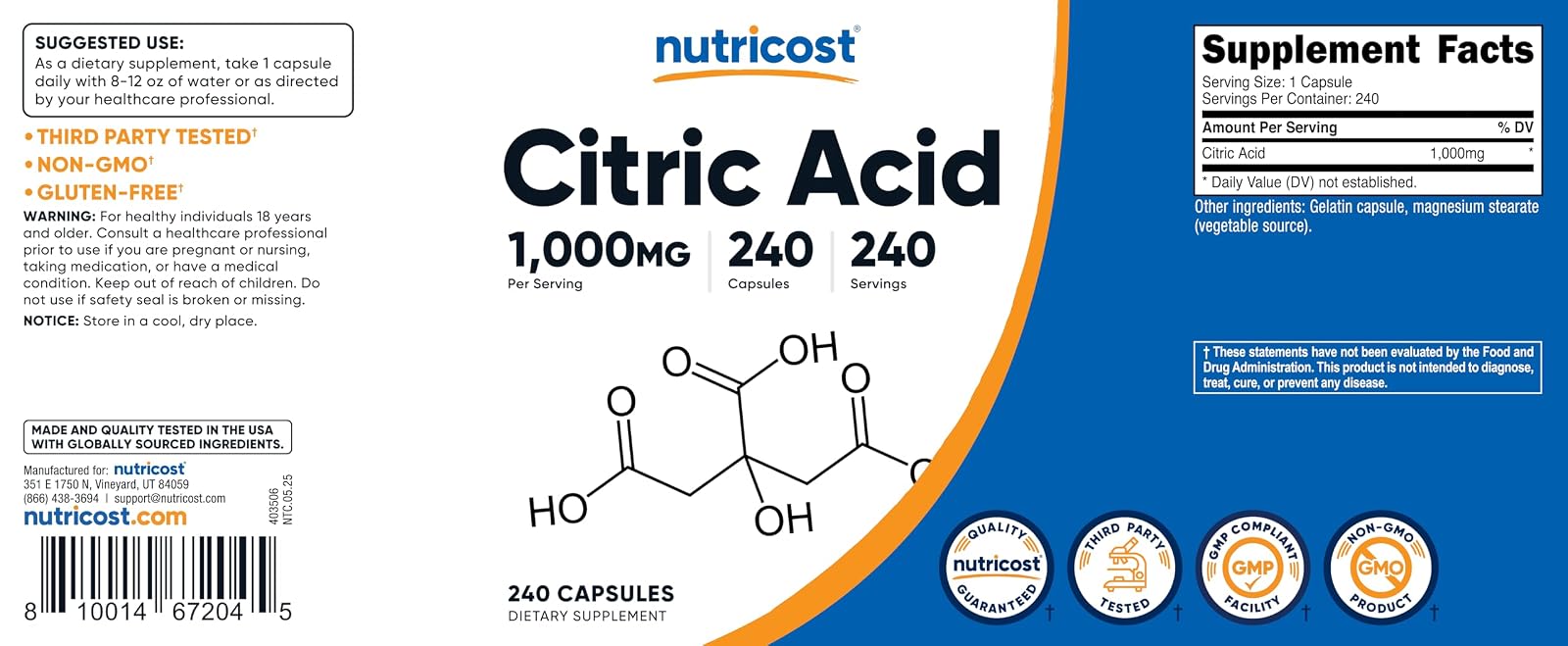 vitamin C boost with citric acid