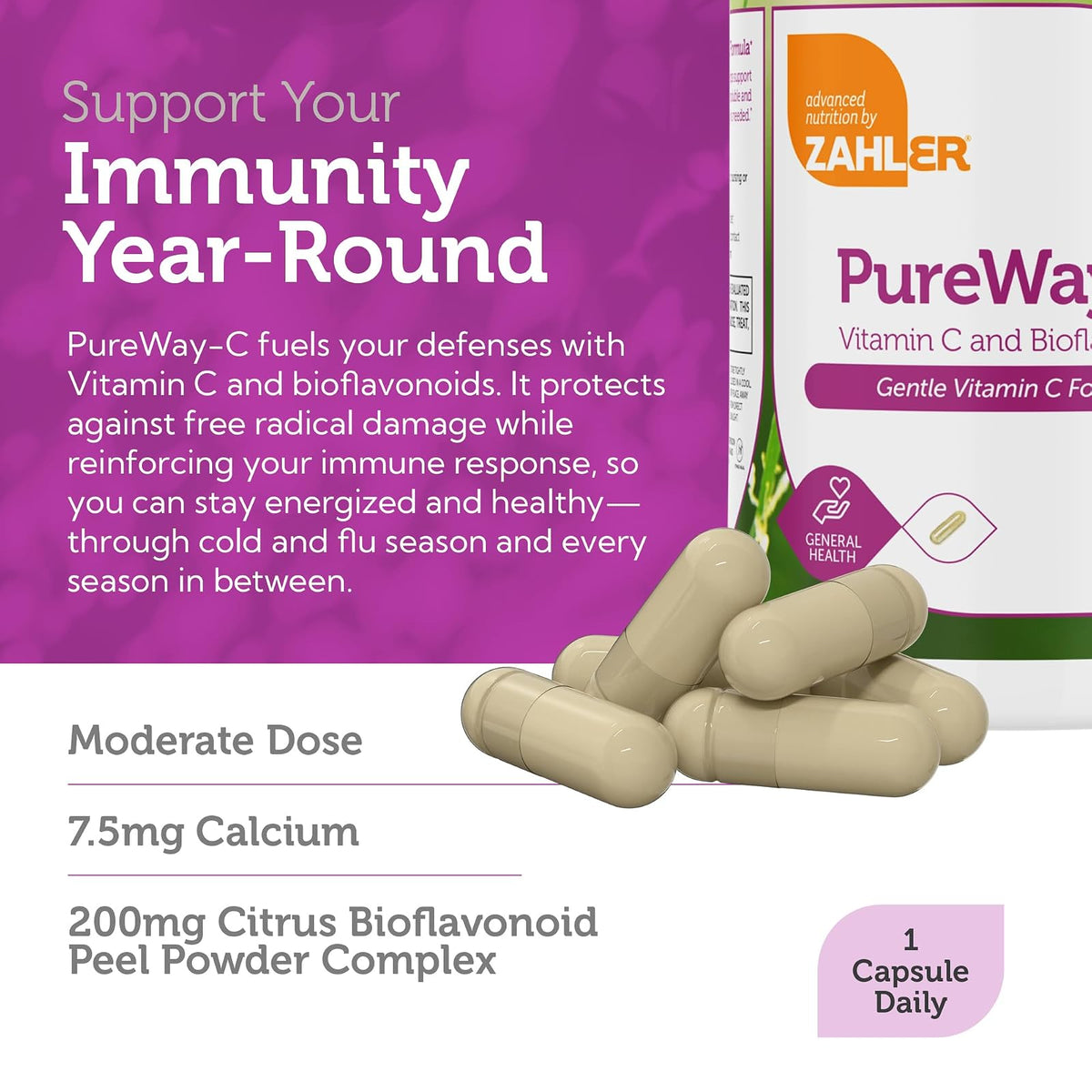 Vitamin C capsules for skin health