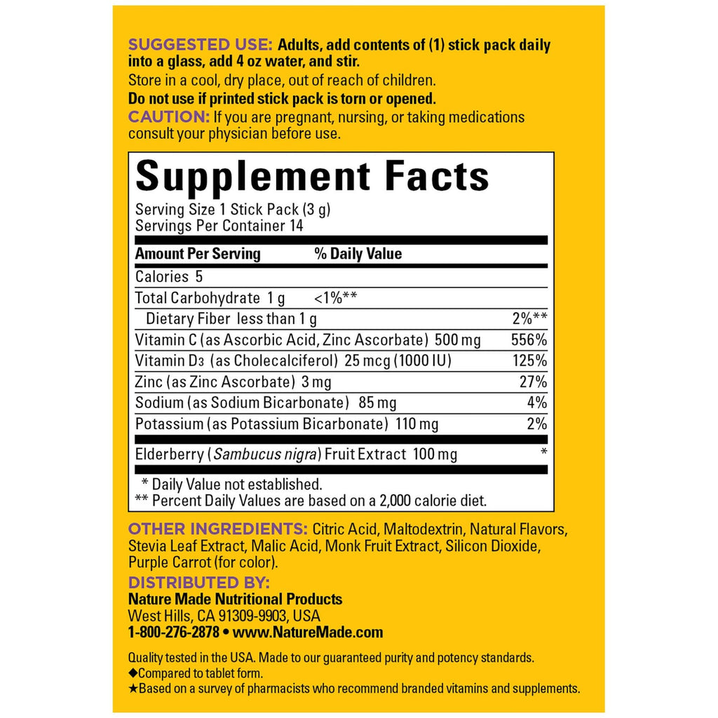 Vitamin C D3 zinc elderberry mix