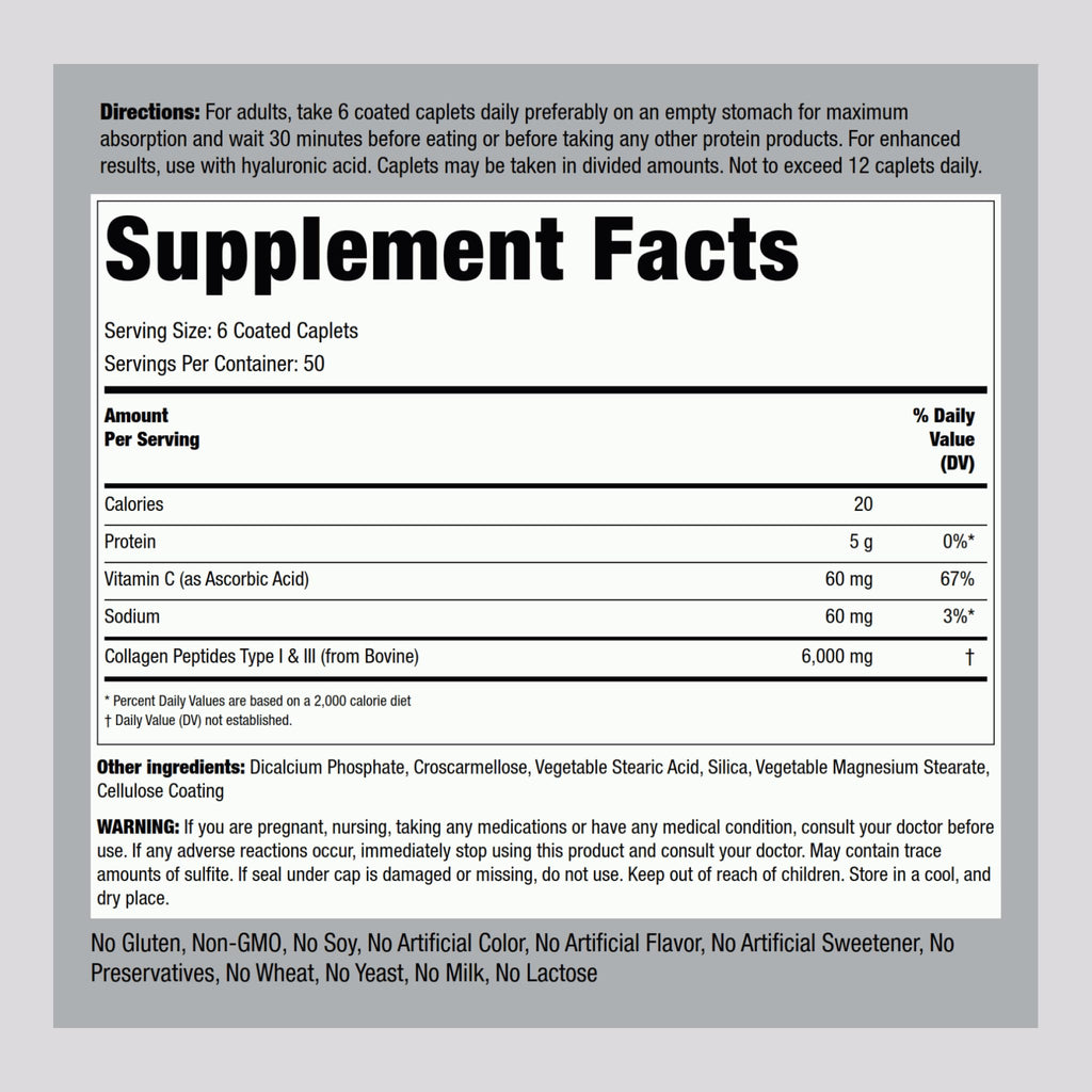 Vitamin C enriched collagen caplets