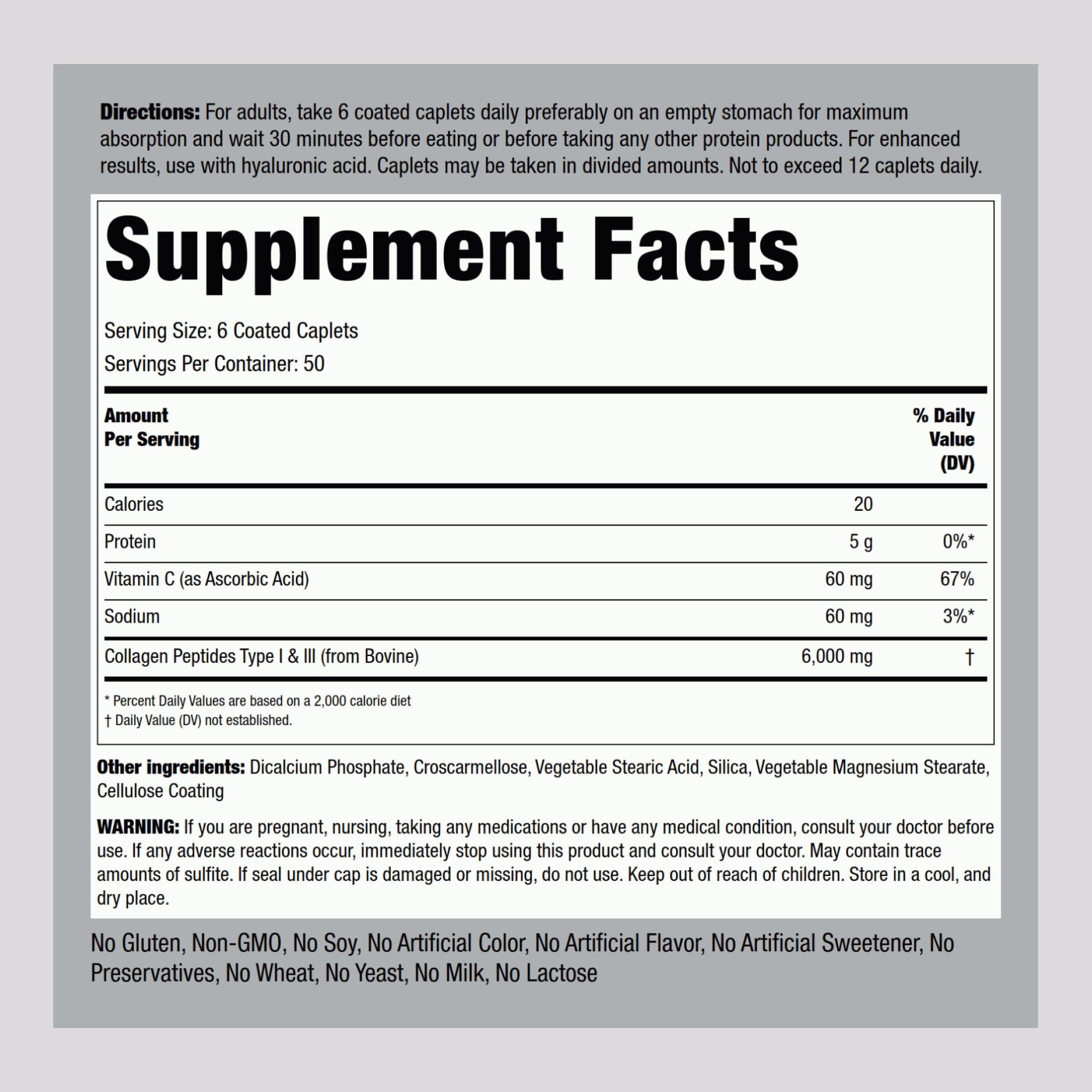 Vitamin C enriched collagen caplets