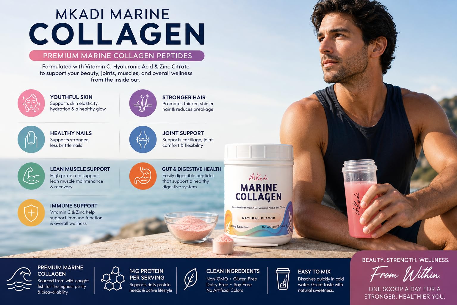 Vitamin C enriched collagen supplement