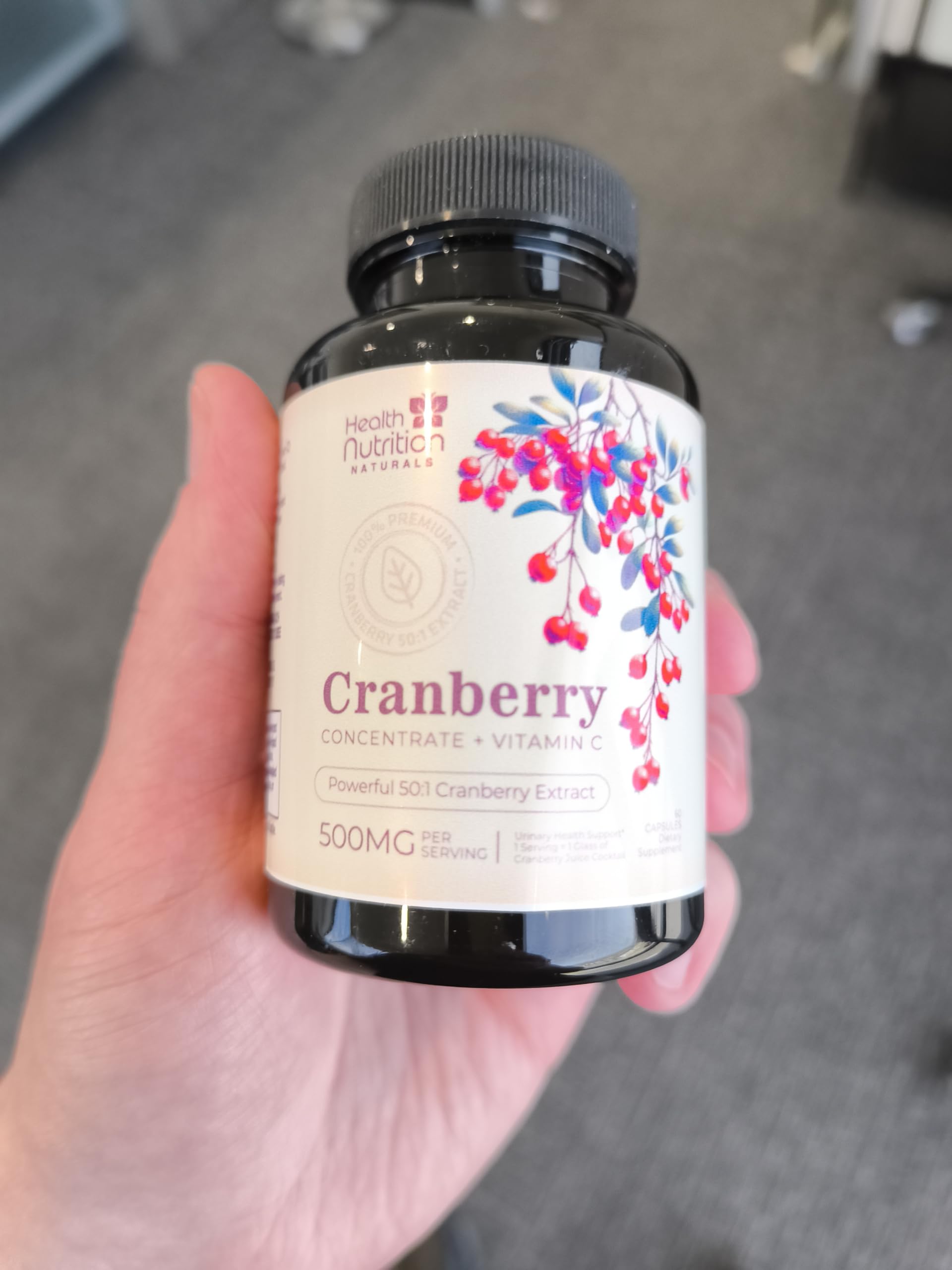 Vitamin C enriched cranberry capsules