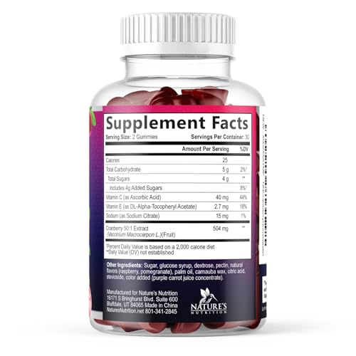 Vitamin C enriched cranberry gummies