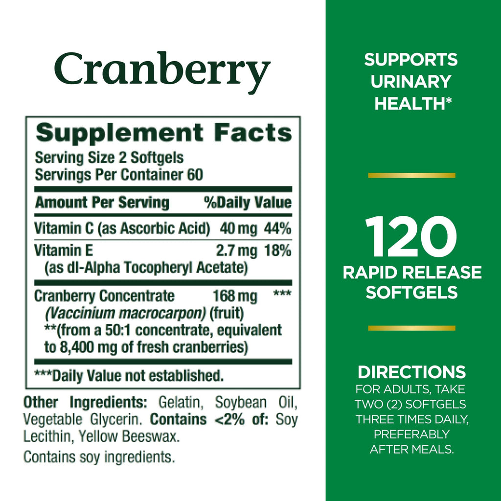 Vitamin C enriched cranberry supplement