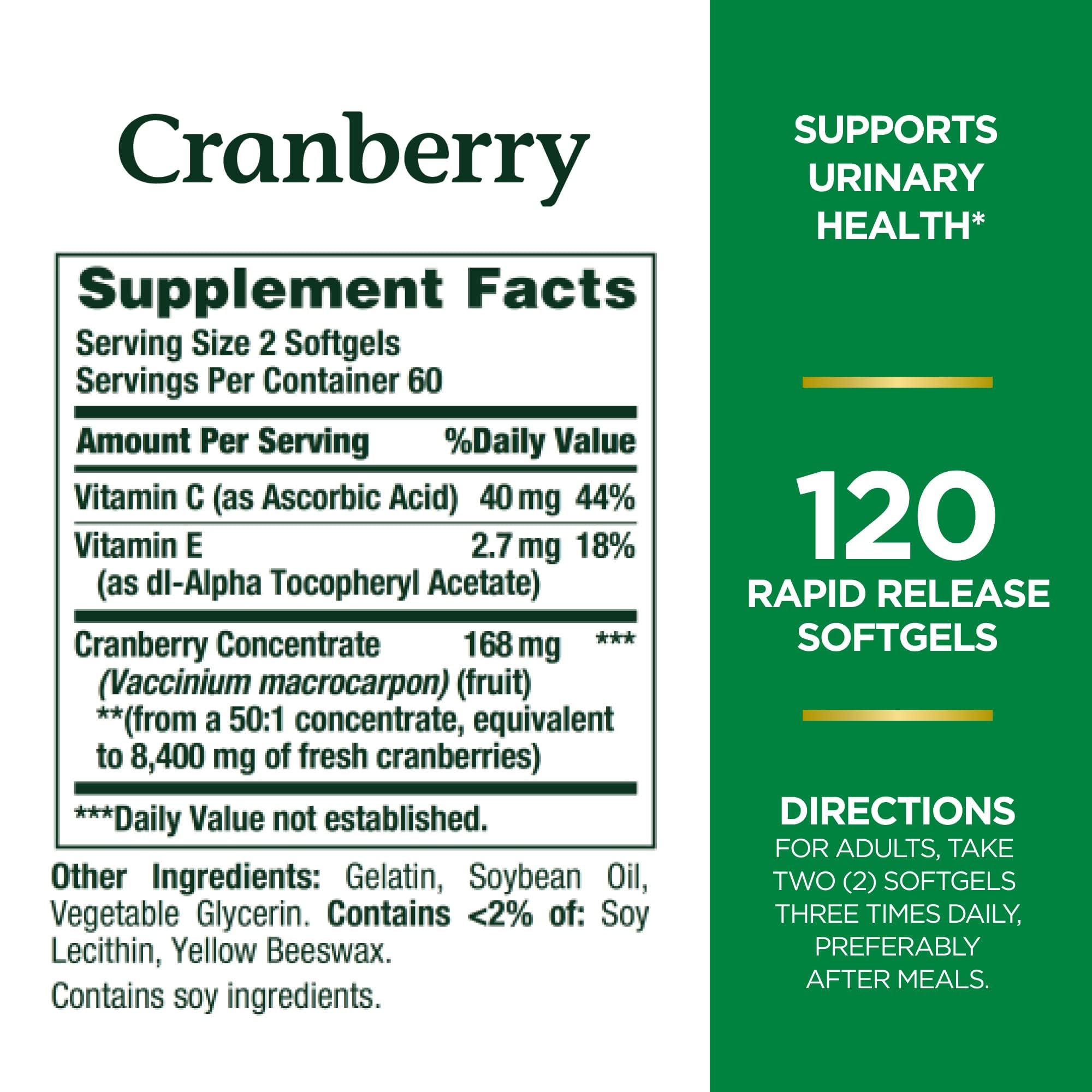 Vitamin C enriched cranberry supplement