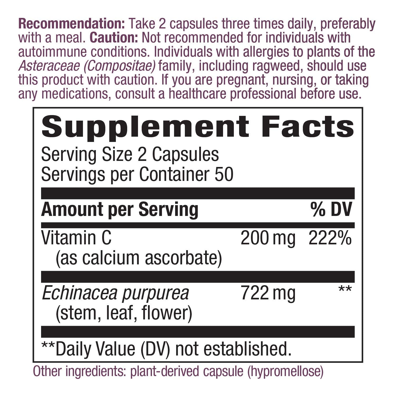 vitamin C enriched echinacea formula