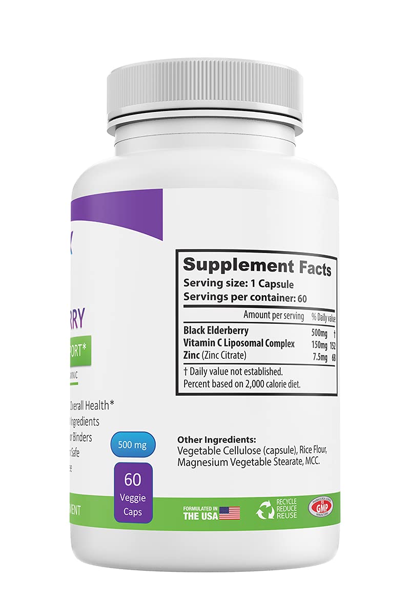 Vitamin C enriched elderberry capsules