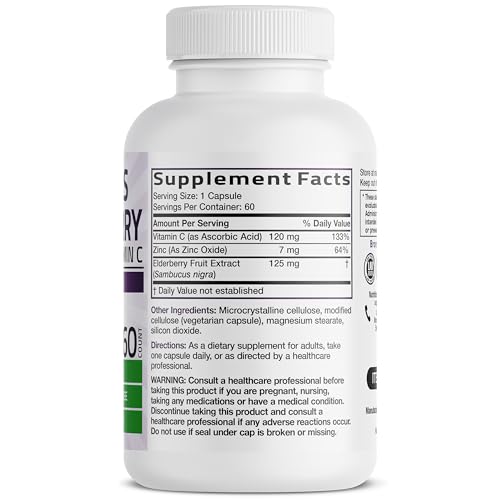 Vitamin C enriched elderberry capsules