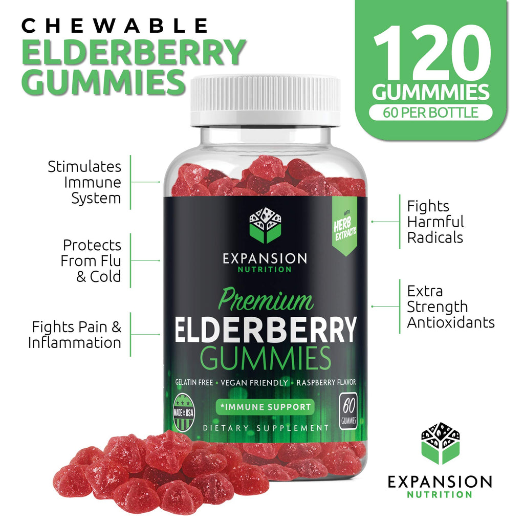 Vitamin C enriched elderberry gummies