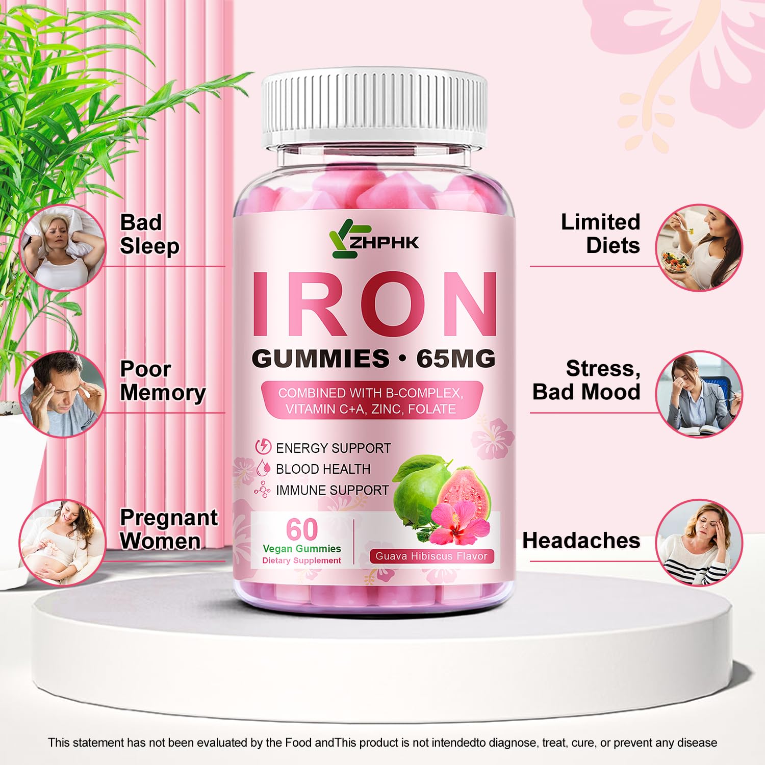Vitamin C enriched iron gummies
