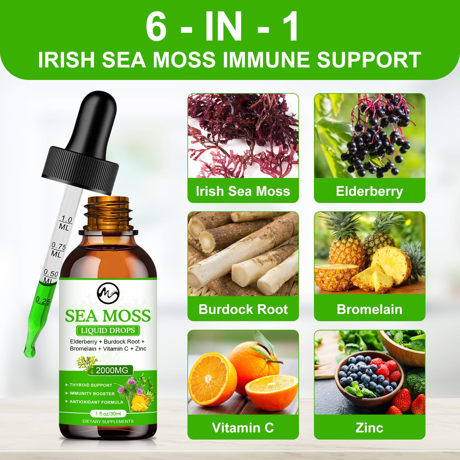 Vitamin C enriched Sea Moss drops