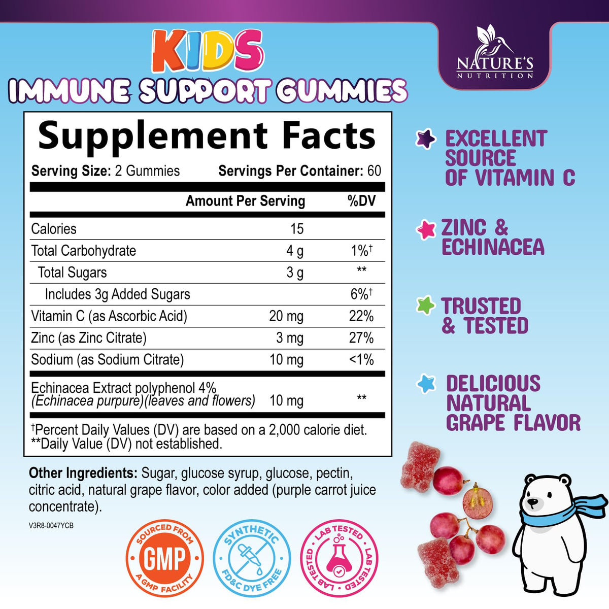 Vitamin C gummies for children's health