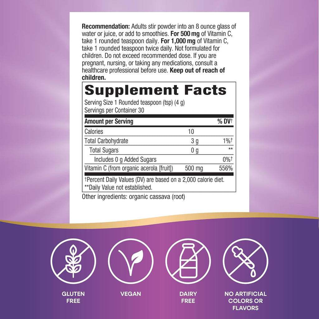 Vitamin C powder for enhanced absorption