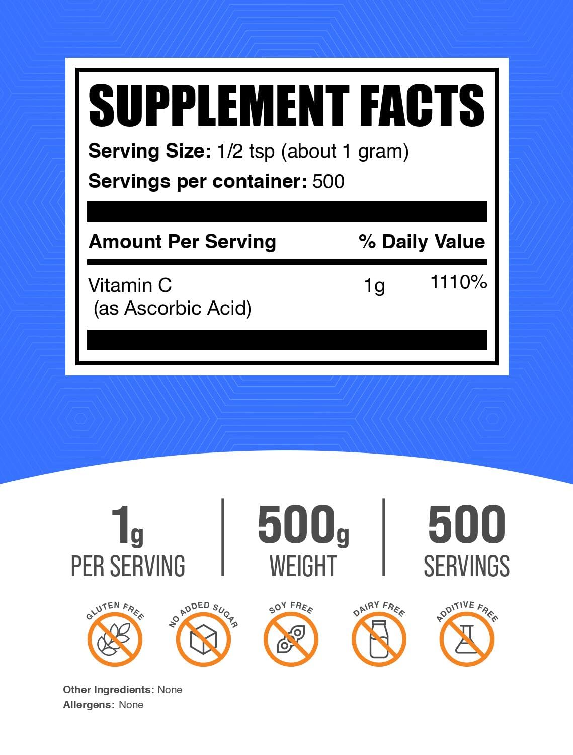 Vitamin C powder for immune support