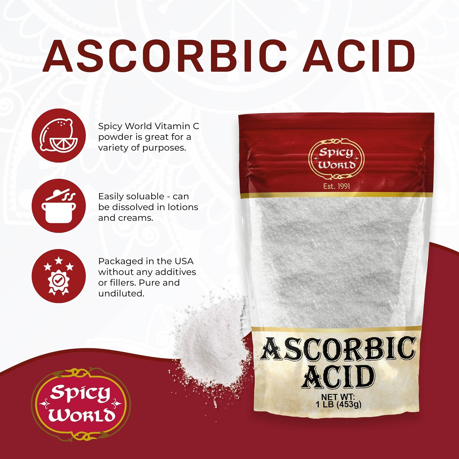 Vitamin C powder for skin health
