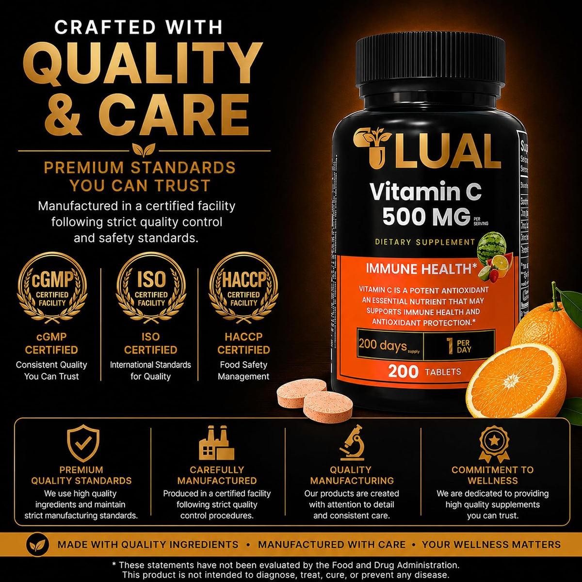 Vitamin C tablets for daily health