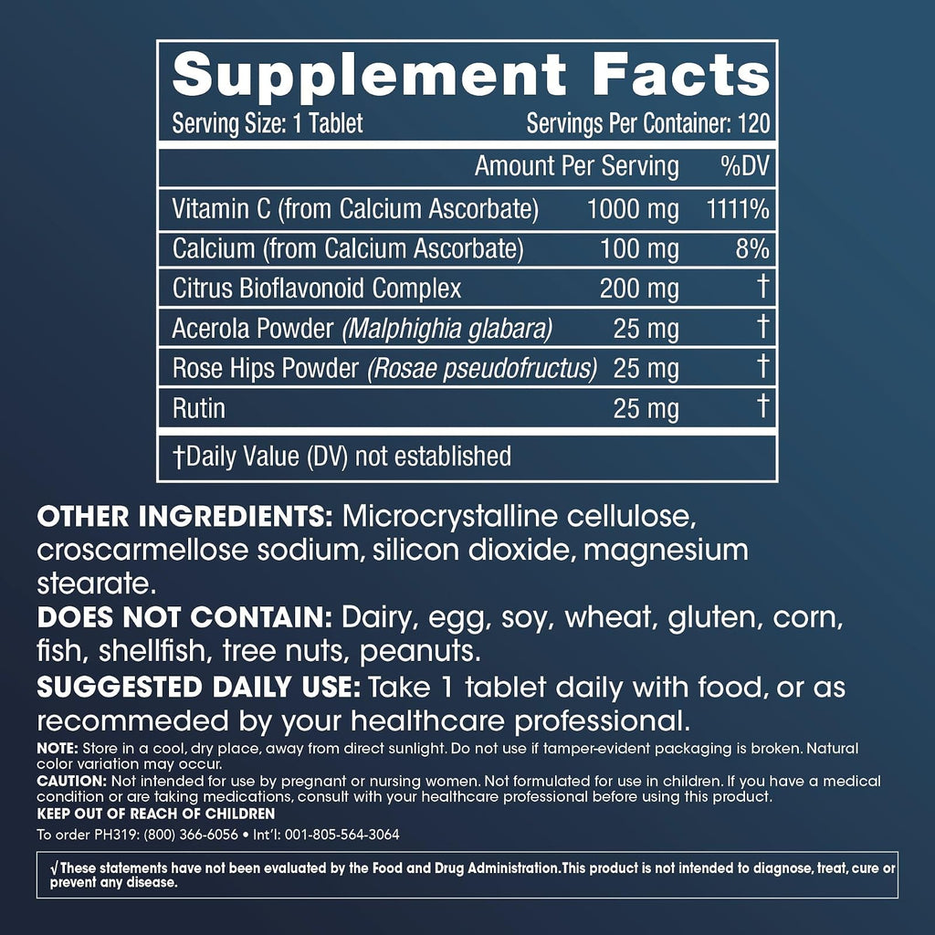 Vitamin C with bioflavonoids supplement
