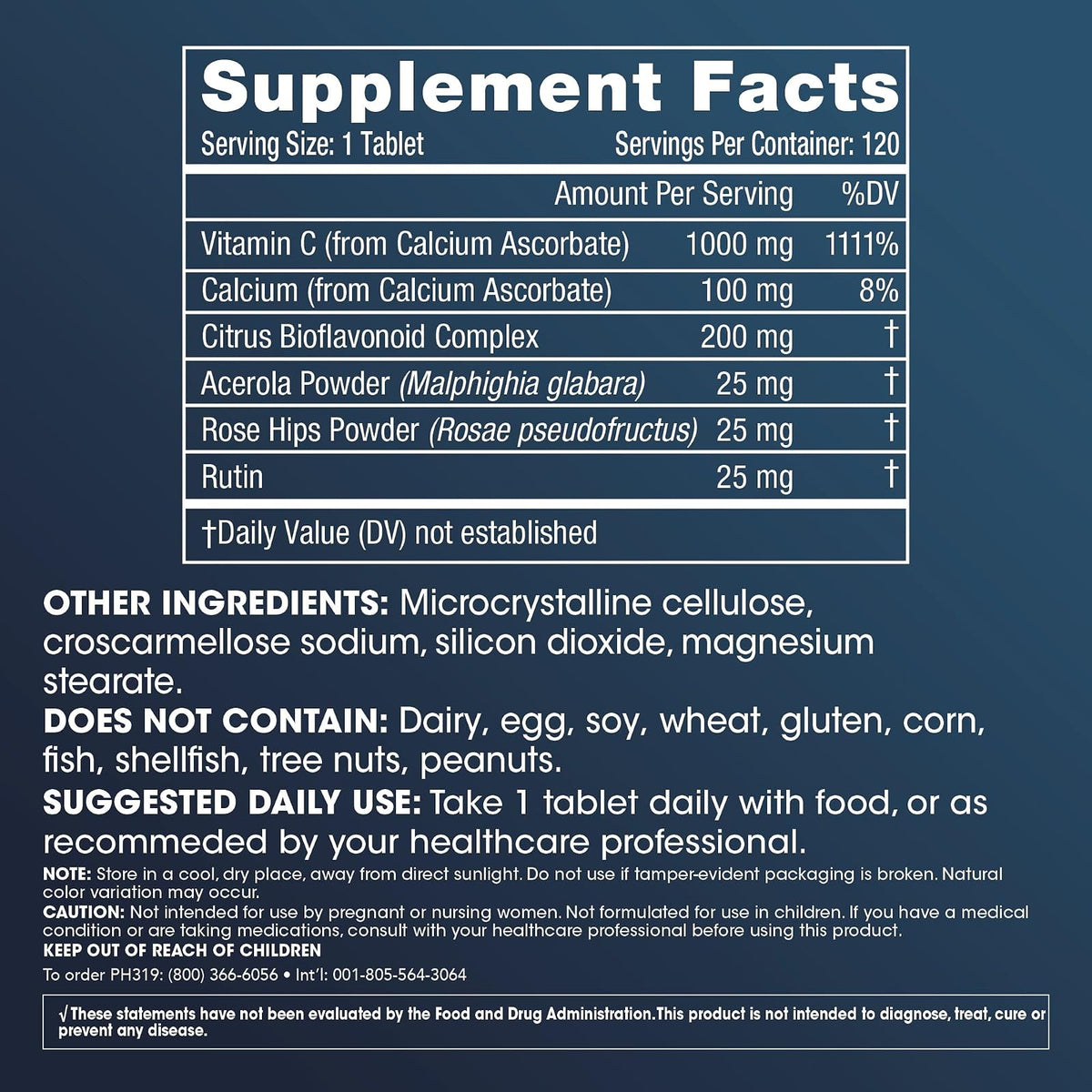 Vitamin C with bioflavonoids supplement