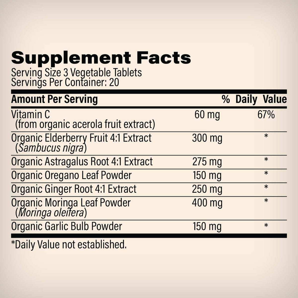Vitamin C with six botanicals