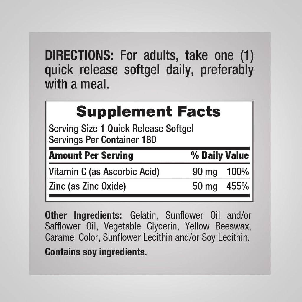 Vitamin C with zinc benefits