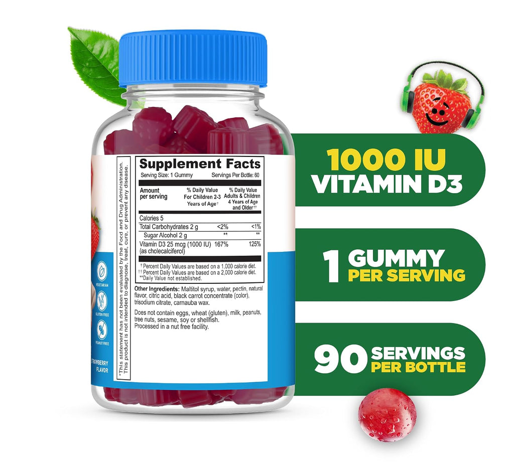 Vitamin D 1000 IU gummy supplements