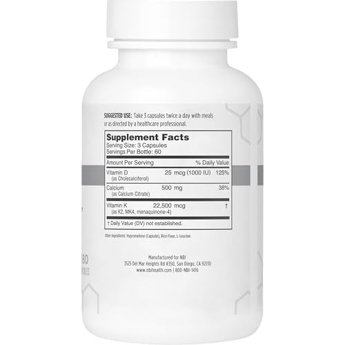 Vitamin D and K complex for bones