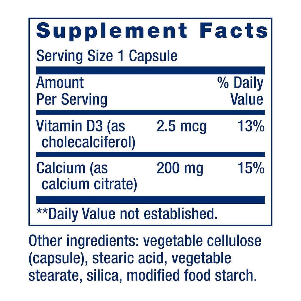 vitamin D enriched calcium capsules