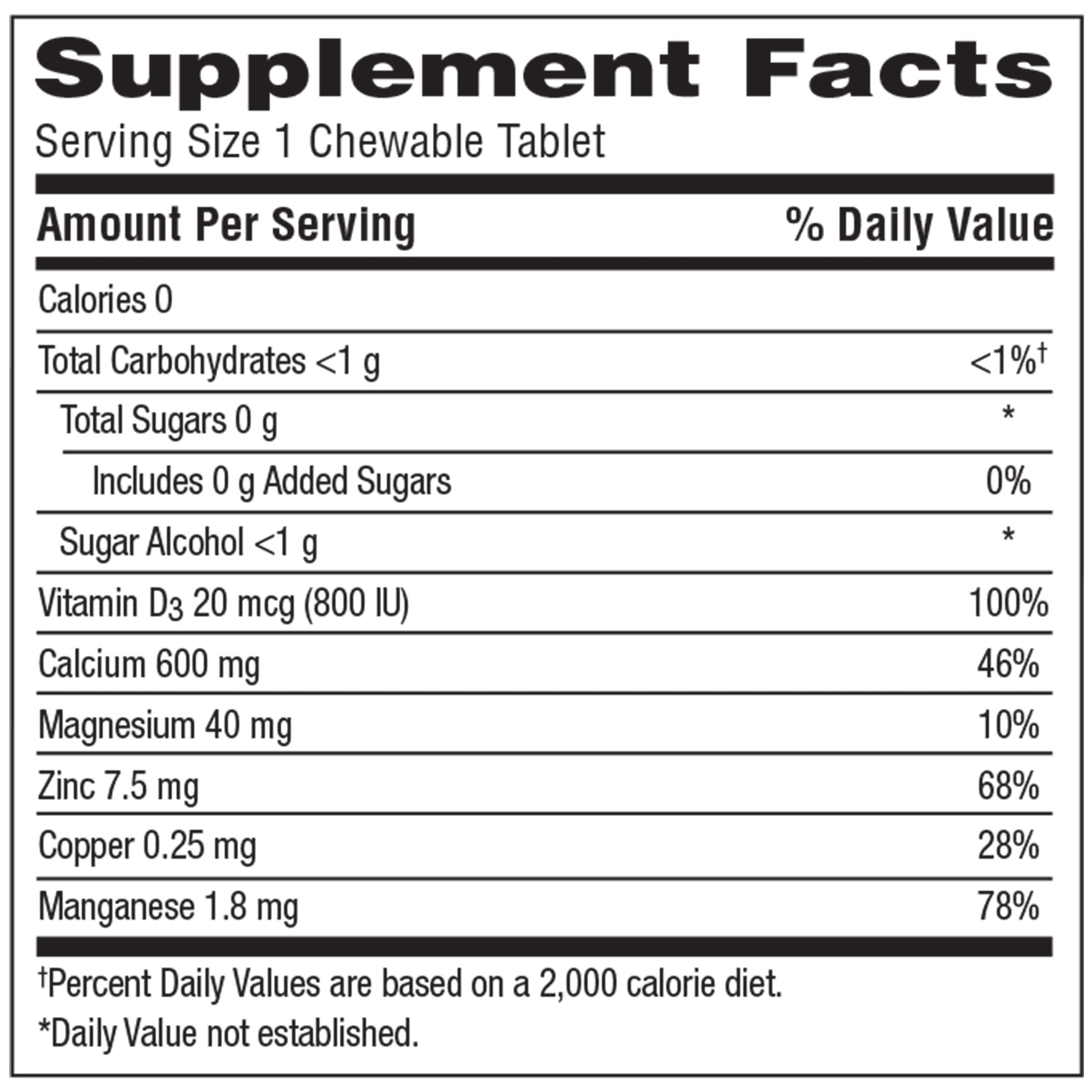 Vitamin D enriched calcium chewables