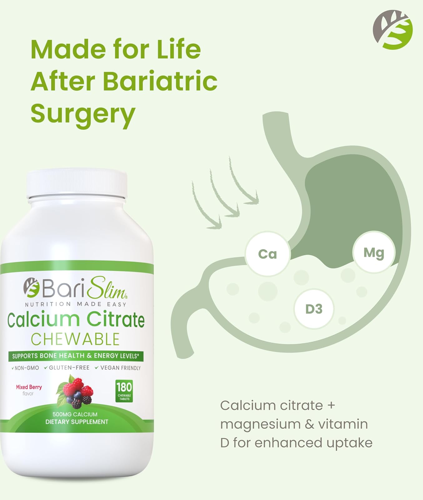 Vitamin D enriched calcium citrate for immunity