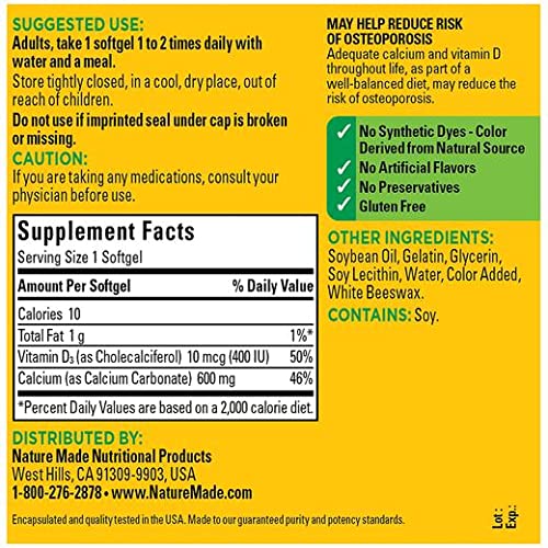 Vitamin D enriched calcium supplement pack