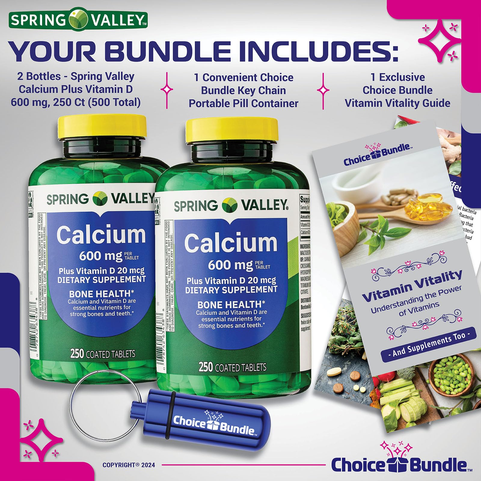 Vitamin D enriched calcium tablets
