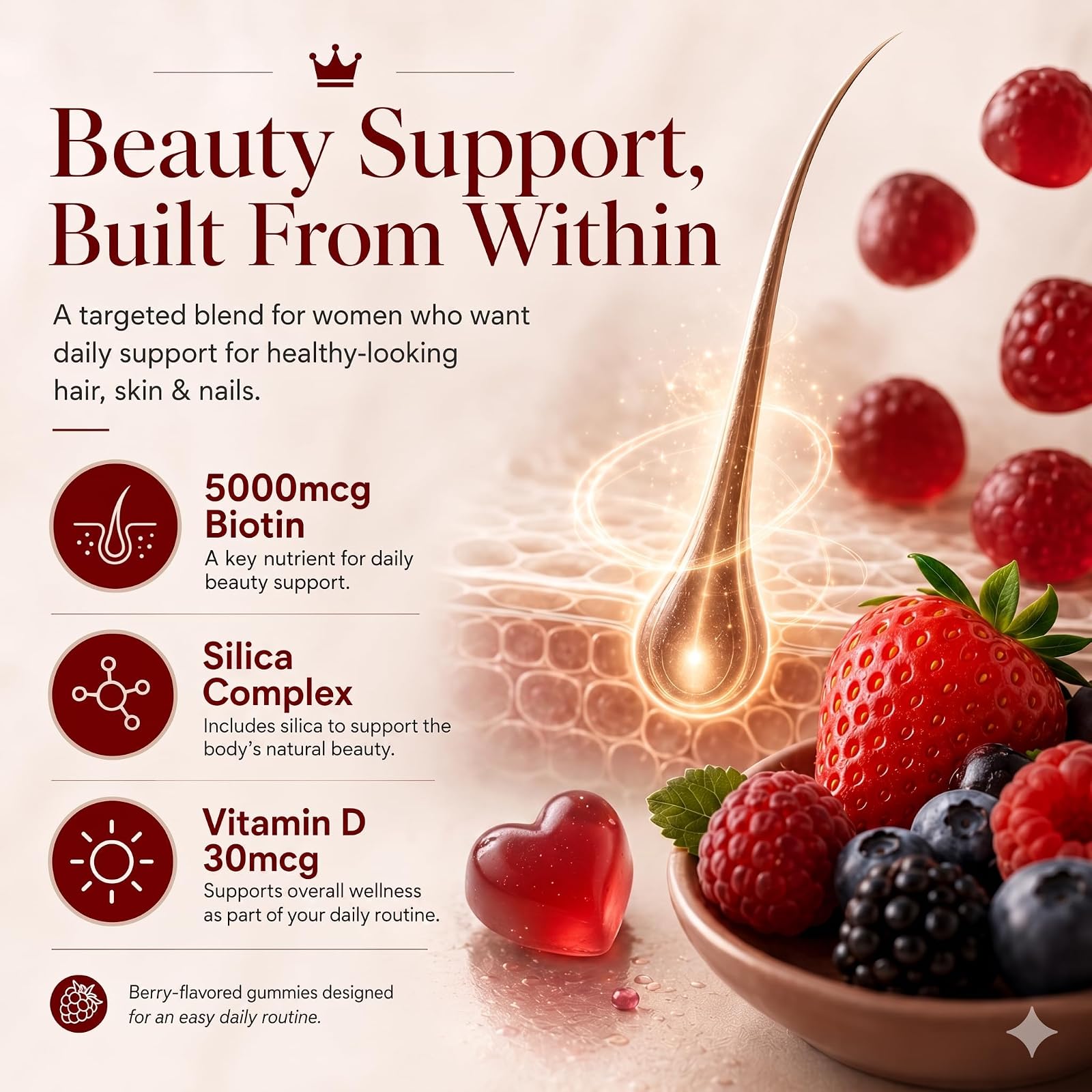 vitamin D enriched hair gummies