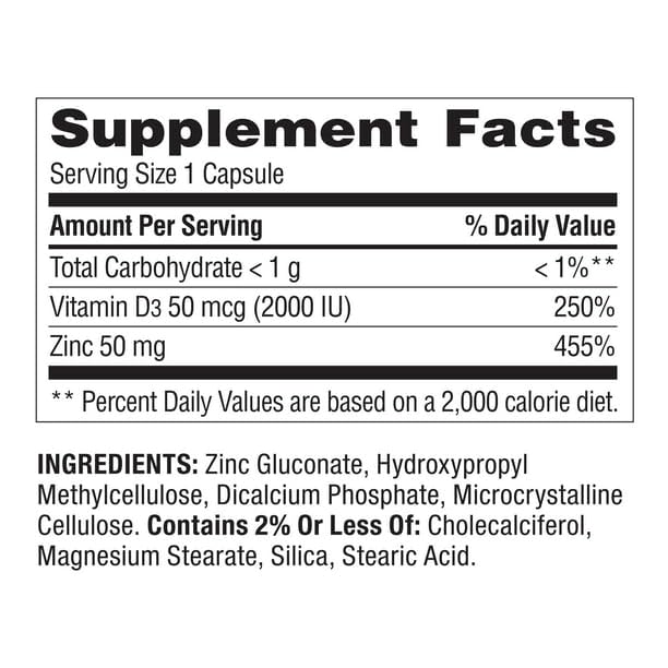 Vitamin D enriched zinc supplement