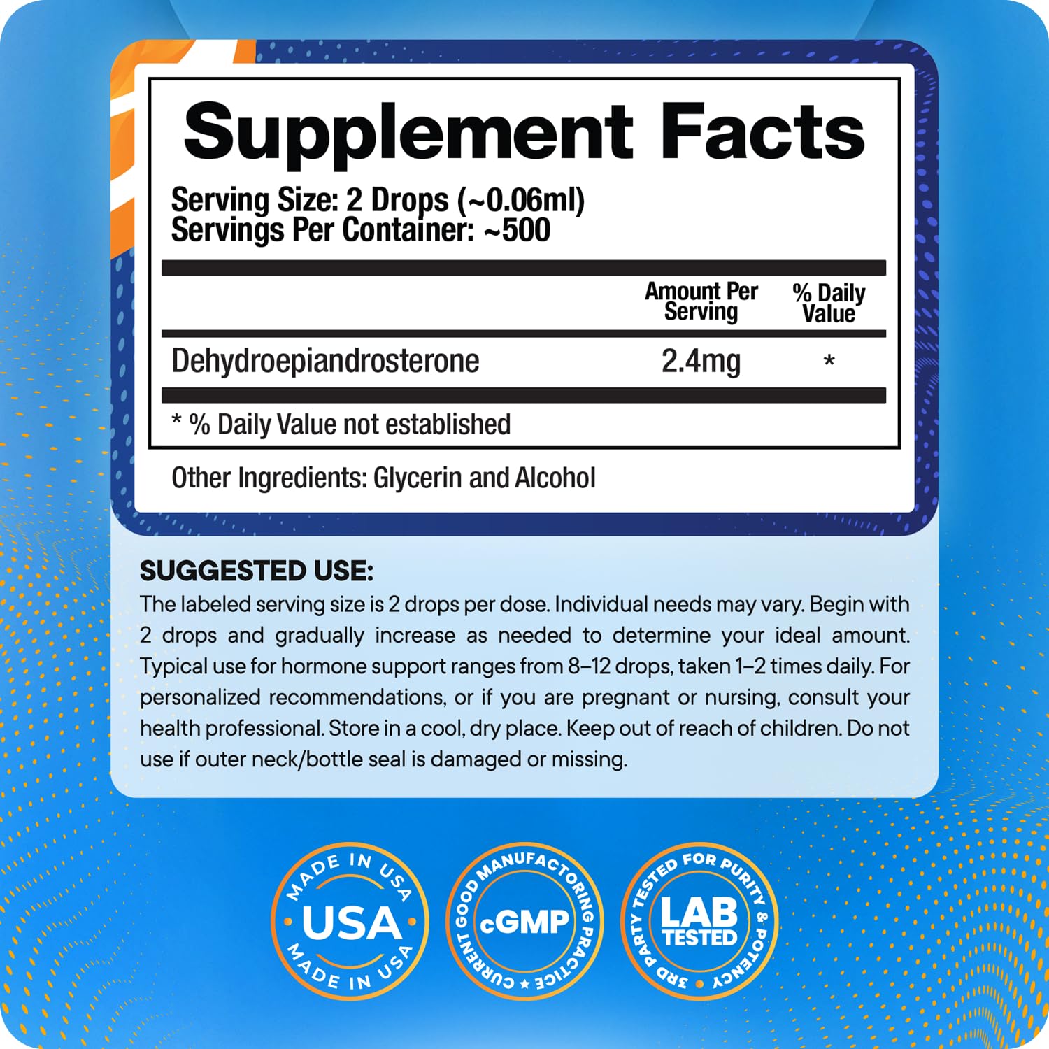Vitamin D support with DHEA drops