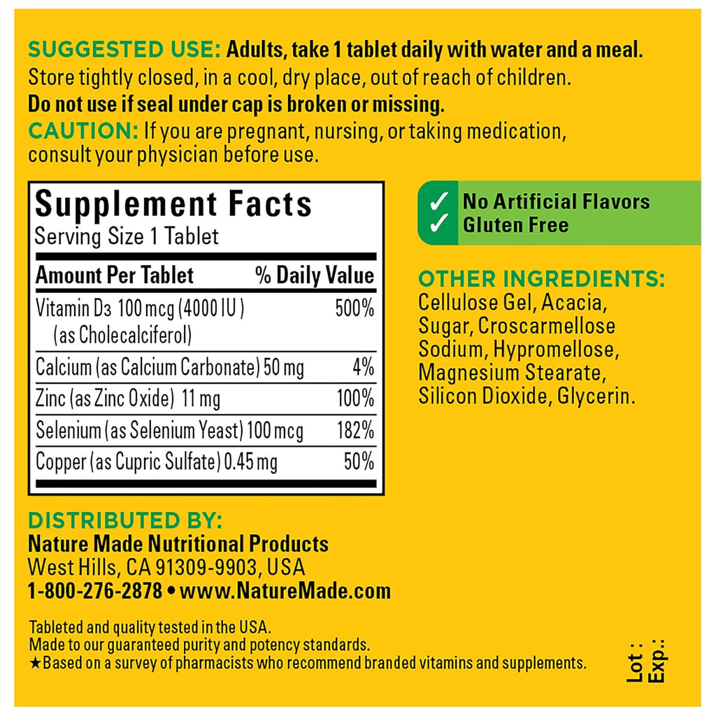 Vitamin D tablets for daily wellness