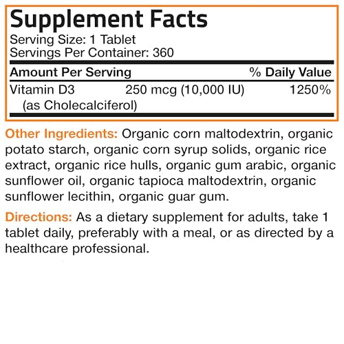 Vitamin D3 10,000 IU for energy