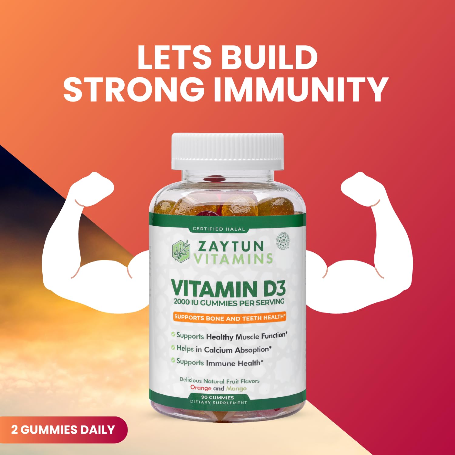 Vitamin D3 2000 IU for daily wellness